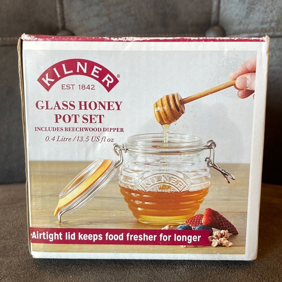Kilner | Kitchen | New Kilner Glass Honey Pot Set With Beechwood Dipper ...